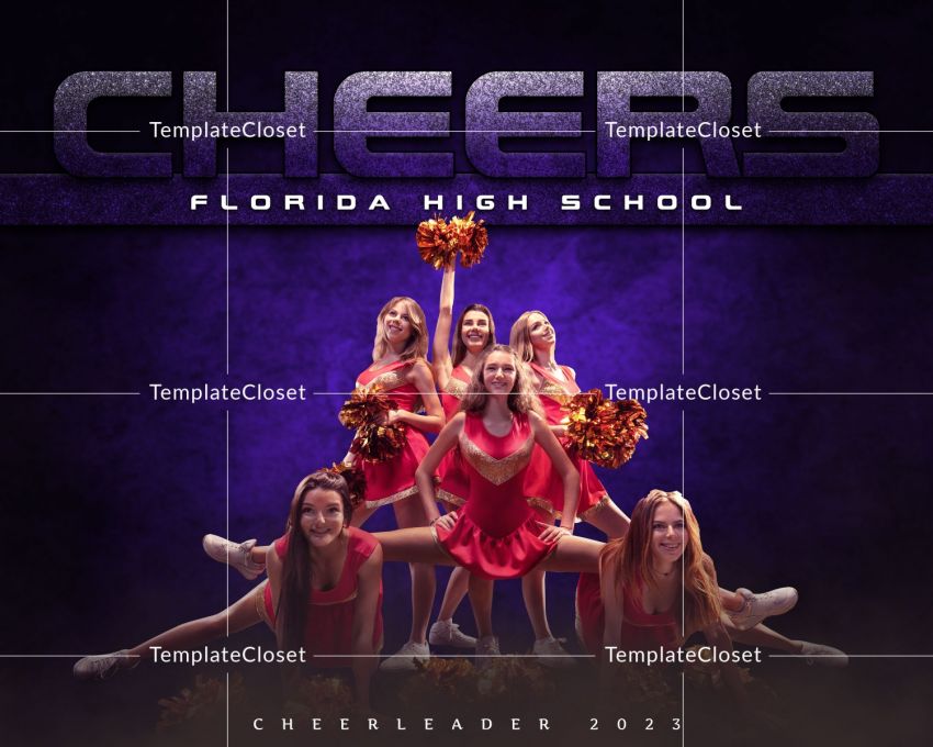 Cheerleader Light Effect Print Ready Sports Template