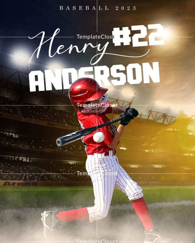 Baseball Light Effect Print Ready Digital Poster