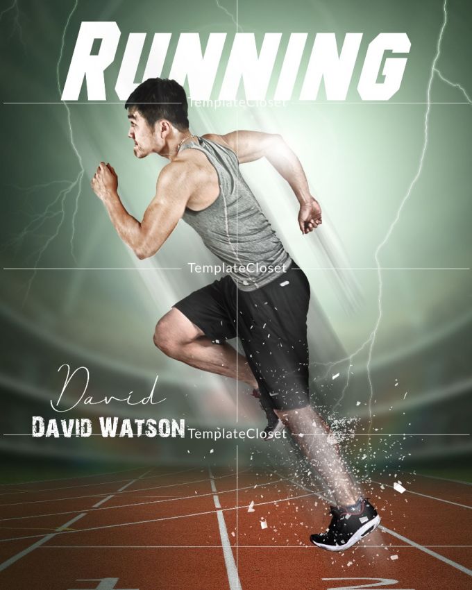 Senior Running Sports Photo Template