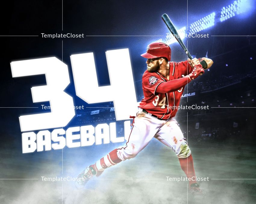 Baseball Light Effect Print Ready Digital Poster