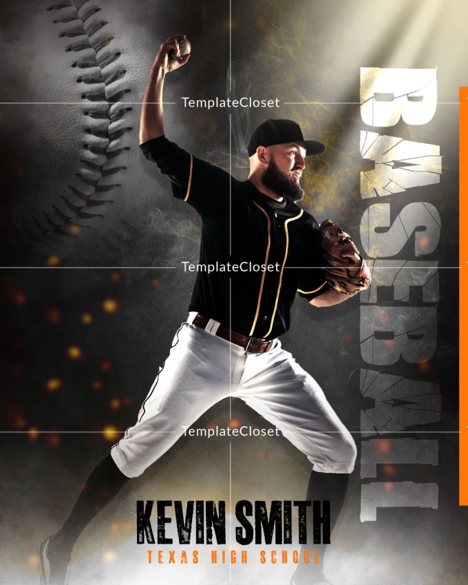 Baseball light Effect Photography Poster