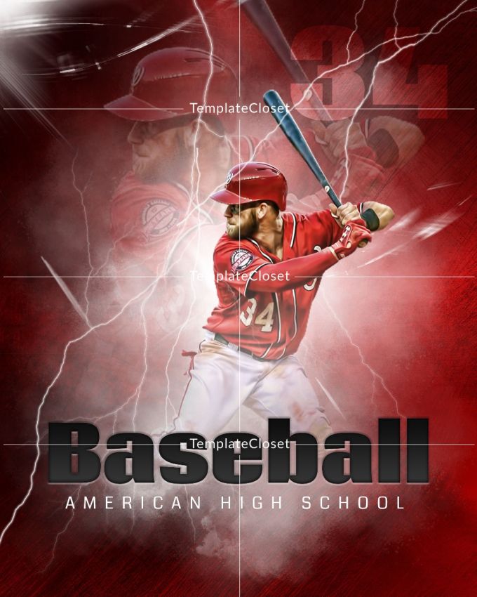 Baseball Light Effect Print Ready Digital Poster