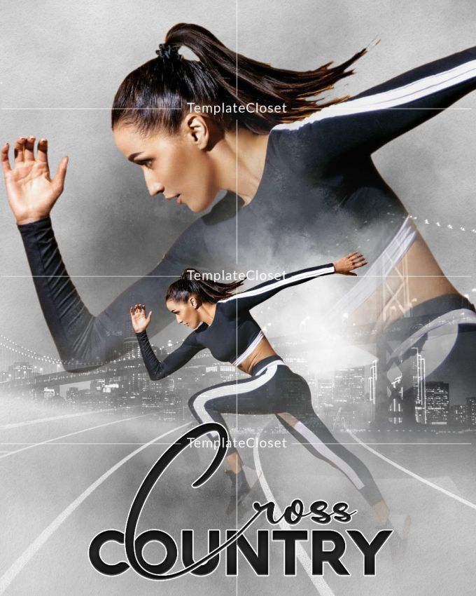 Cross Country Memory Mate Photoshop Template