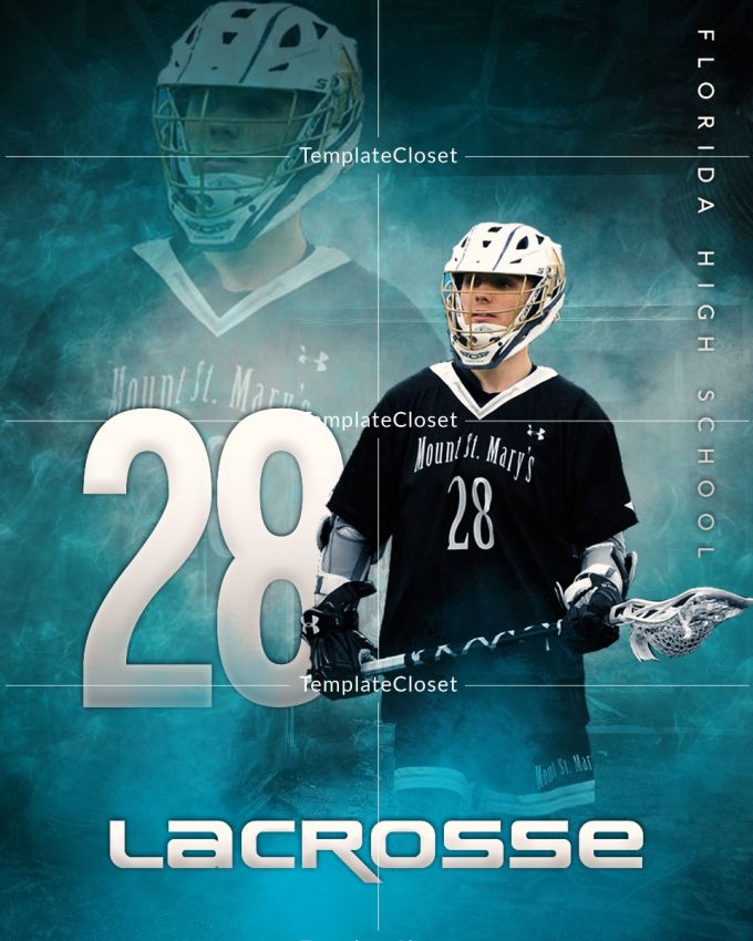 Fully Customized Lacrosse Photoshop Card Template