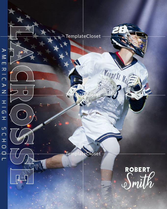 Fully Customized Lacrosse Photoshop Card Template