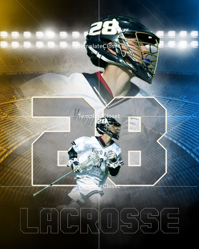 Fully Customized Lacrosse Photoshop Card Template