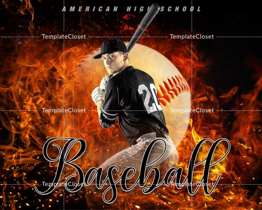 Baseball Light Effect Print Ready Digital Poster