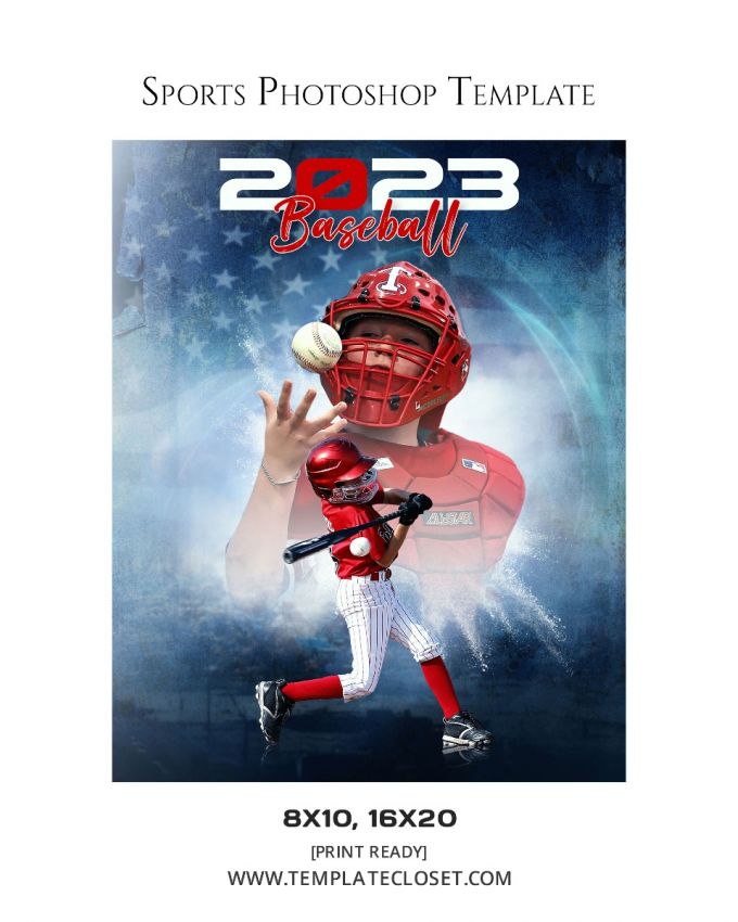 Baseball Light Effect Print Ready Digital Poster