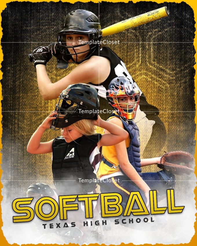Softball Memory Mate Print Ready Sport Photoshop Template