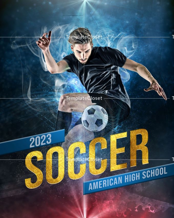 Soccer Enliven Effect Print Ready Photoshop Template