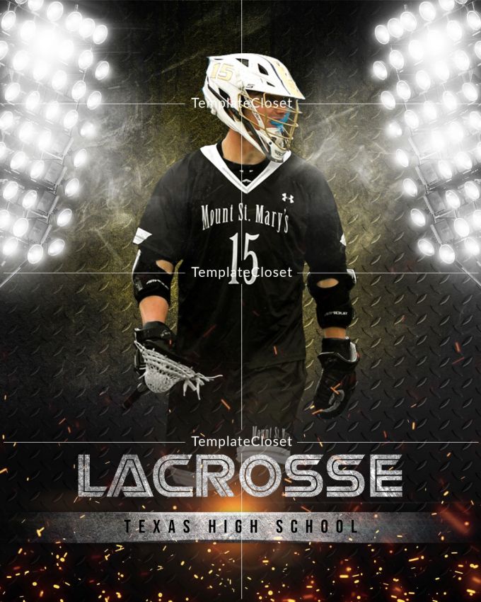 Fully Customized Lacrosse Photoshop Card Template