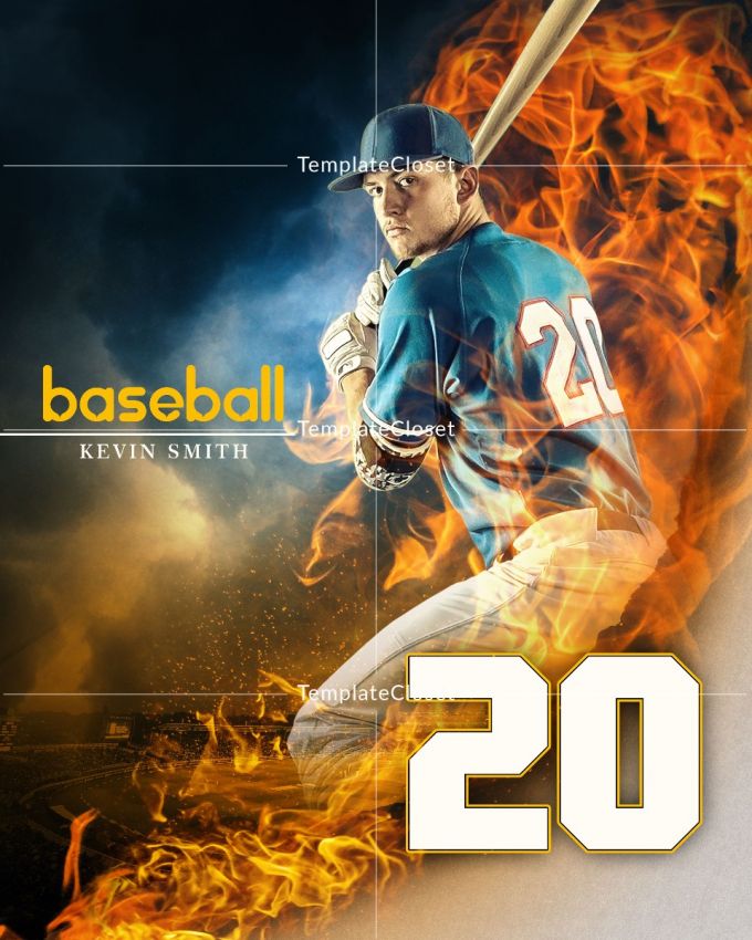 Baseball Light Effect Print Ready Digital Poster