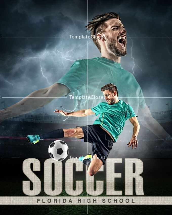 Soccer Enliven Effect Print Ready Photoshop Template
