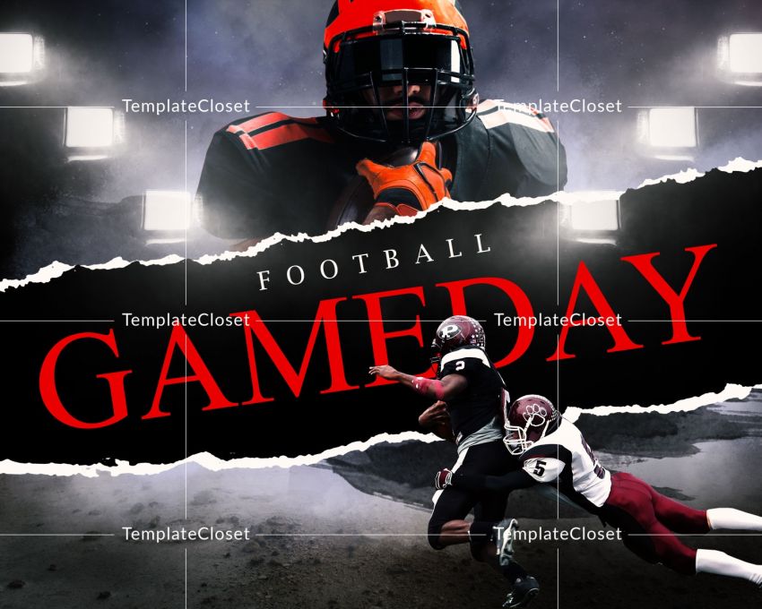 Football Moves Sports Photoshop Template