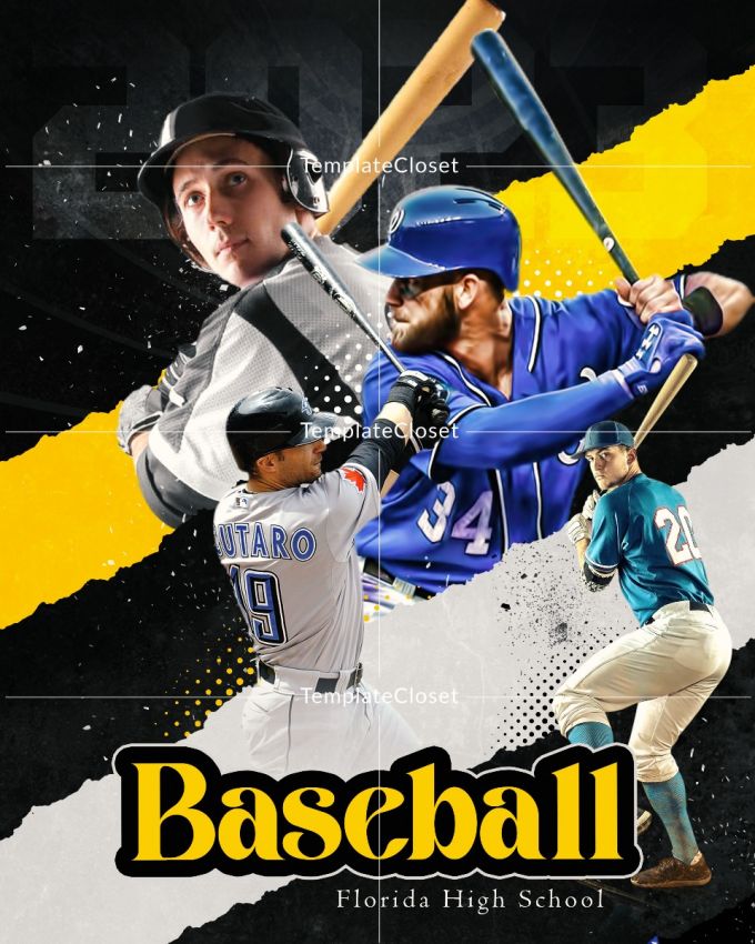 Baseball Light Effect Print Ready Digital Poster