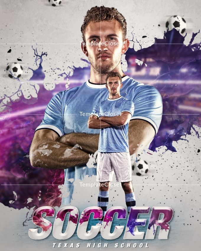 Soccer Enliven Effect Print Ready Photoshop Template