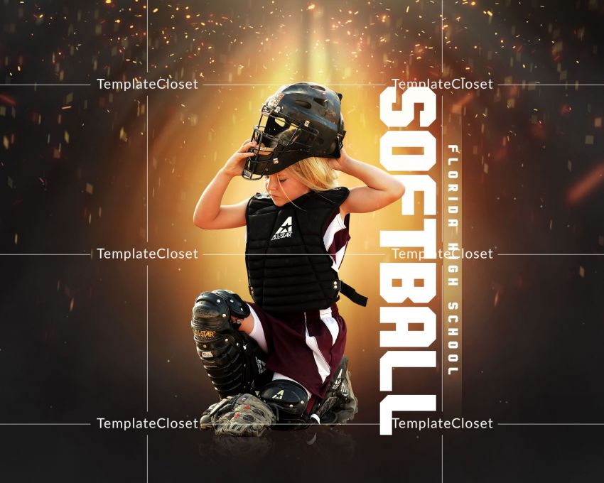 Softball Memory Mate Print Ready Sport Photoshop Template