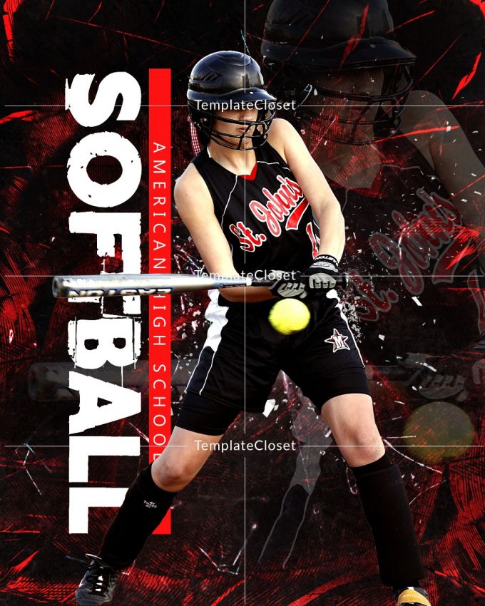 Softball - Customizable Sports Photoshop Template