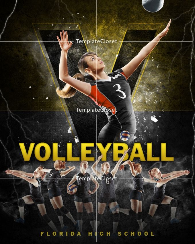 Volleyball Light Effect Sports Template