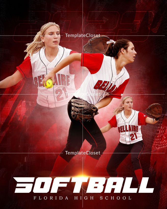 Softball Memory Mate Print Ready Sport Photoshop Template