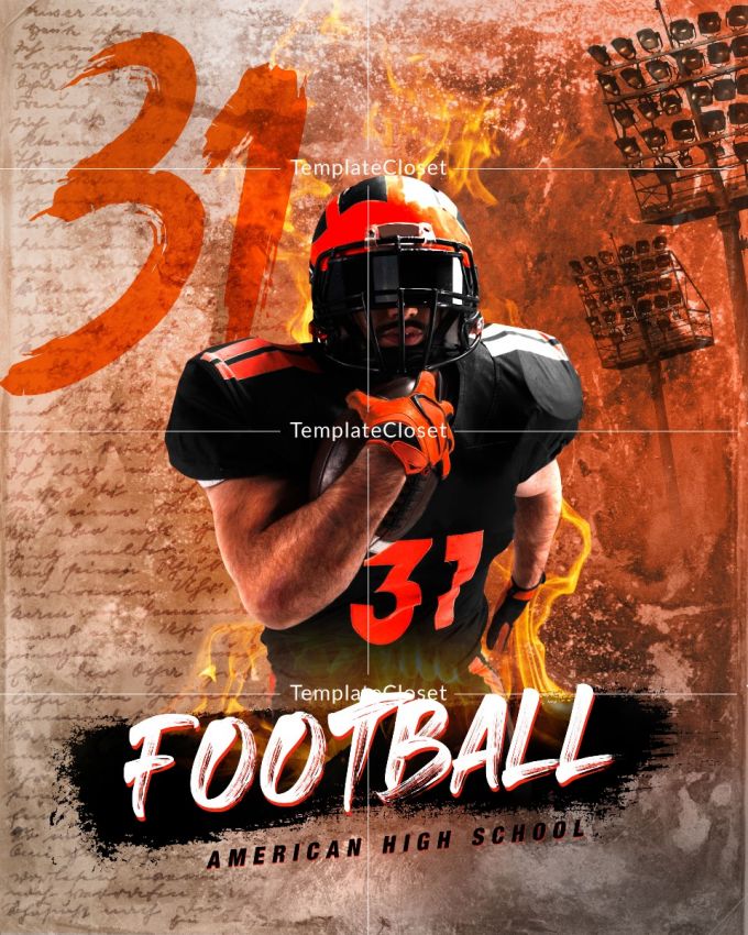 Football Sports Fully Customized Layered Photoshop Template