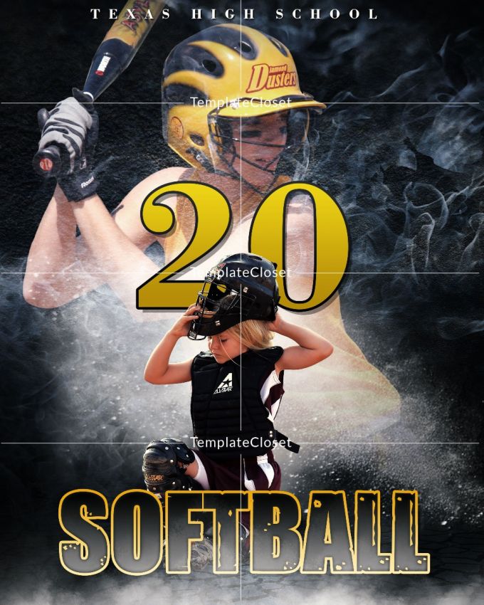 Softball - Customizable Sports Photoshop Template