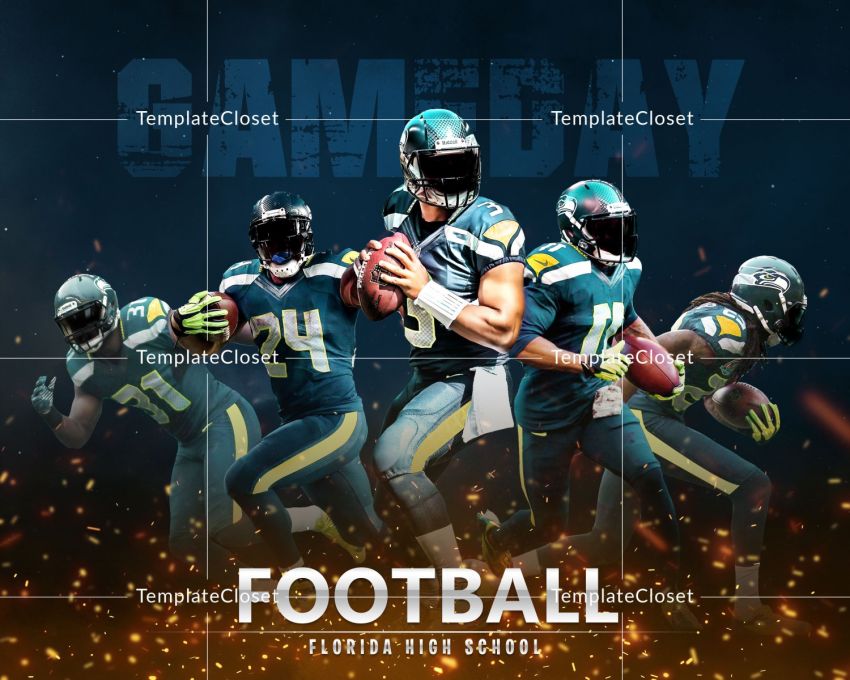 Football Sports Fully Customized Layered Photoshop Template