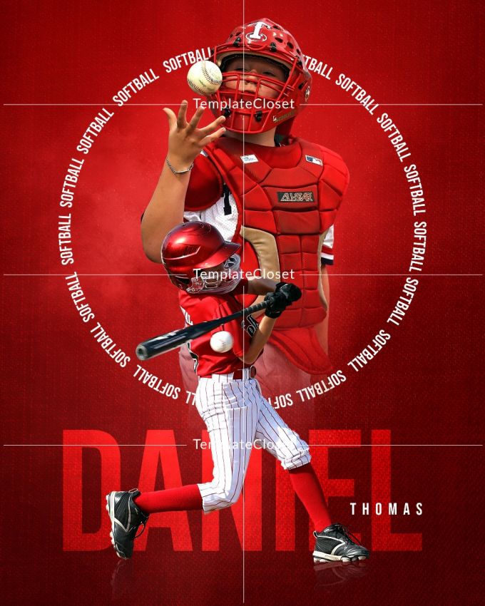 Softball - Customizable Sports Photoshop Template