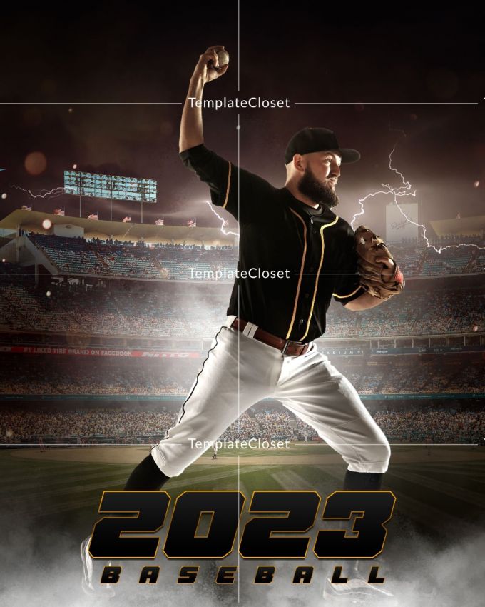 Baseball Lightening Power Sports Photography Poster