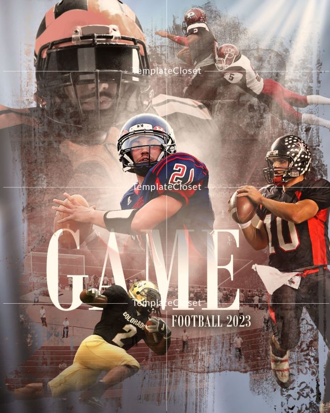 Football Sports Fully Customized Layered Photoshop Template