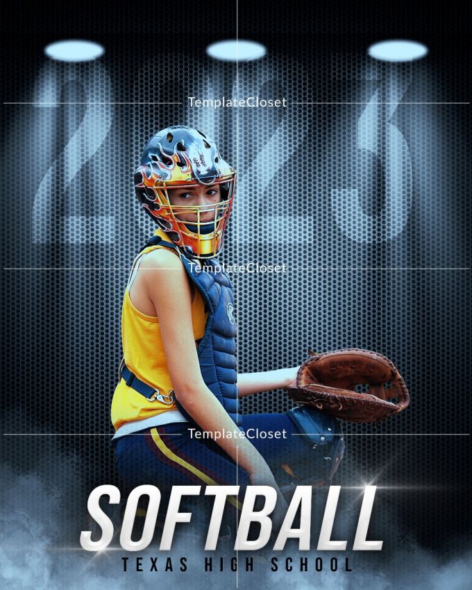 Softball - Customizable Sports Photoshop Template