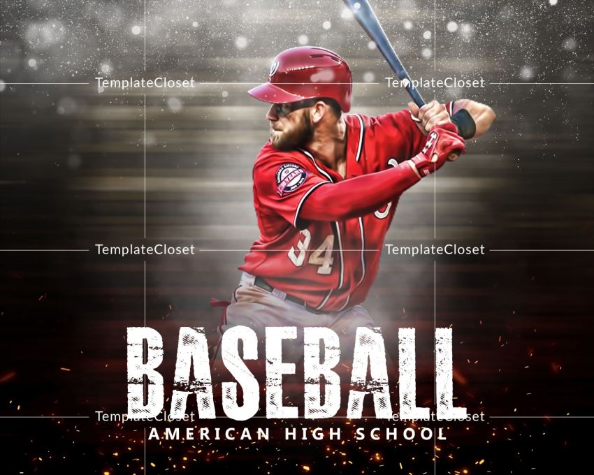 Baseball Lightening Power Sports Photography Poster