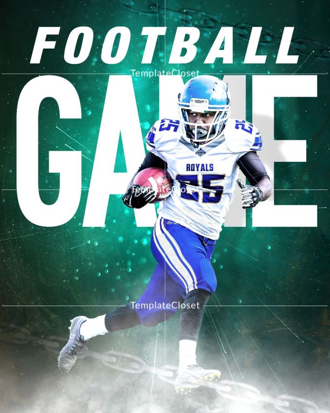 Football Sports Fully Customized Layered Photoshop Template