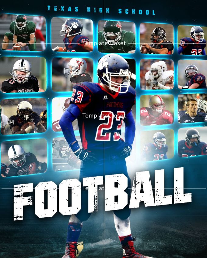 Football Sports Fully Customized Layered Photoshop Template