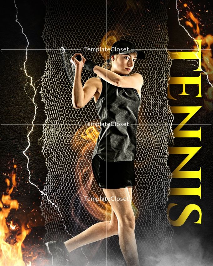 Tennis Sports Customized Photoshop Template