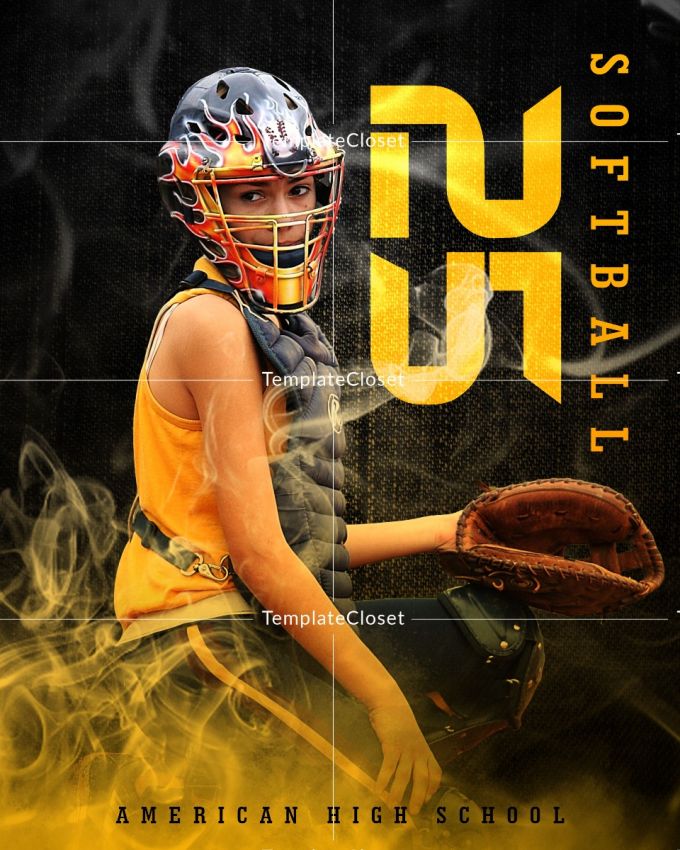 Softball - Customizable Sports Photoshop Template