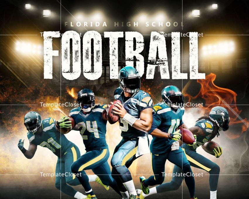 Football Sports Fully Customized Layered Photoshop Template