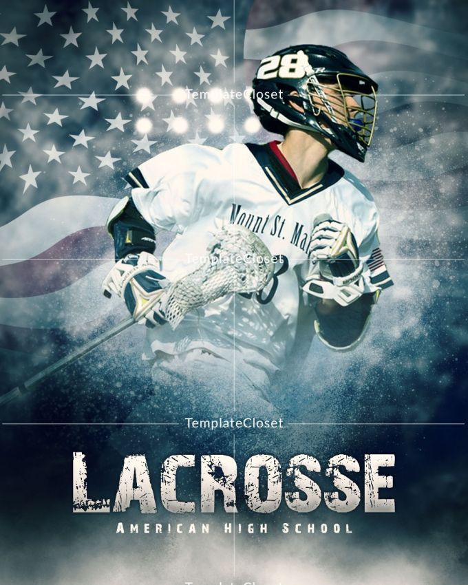 Fully Customized Lacrosse Photoshop Card Template