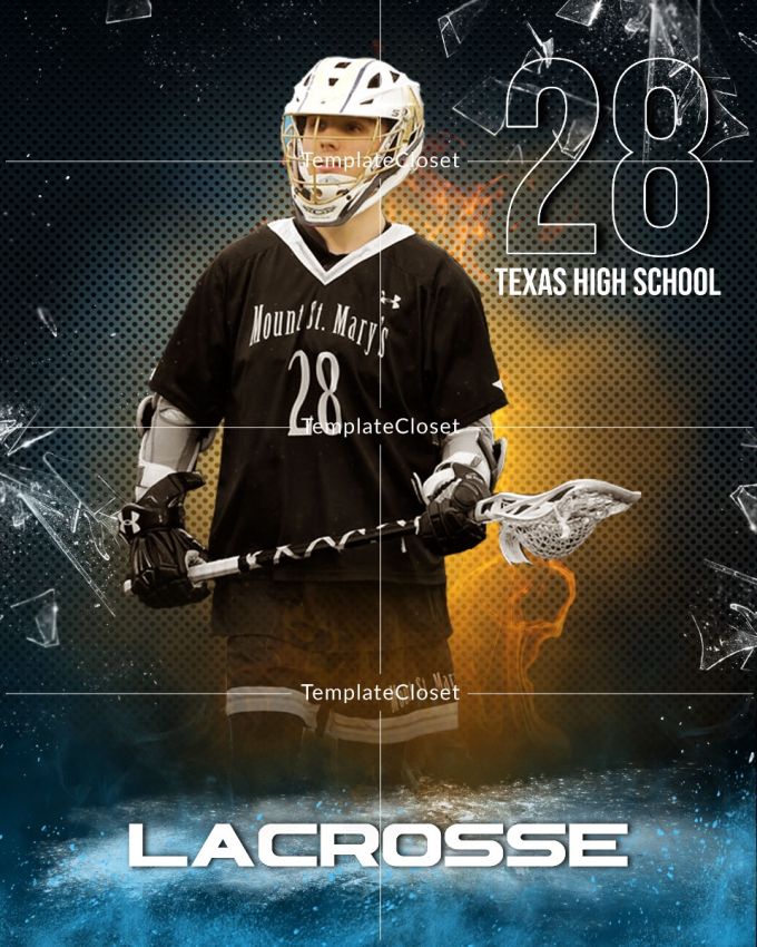 Fully Customized Lacrosse Photoshop Card Template