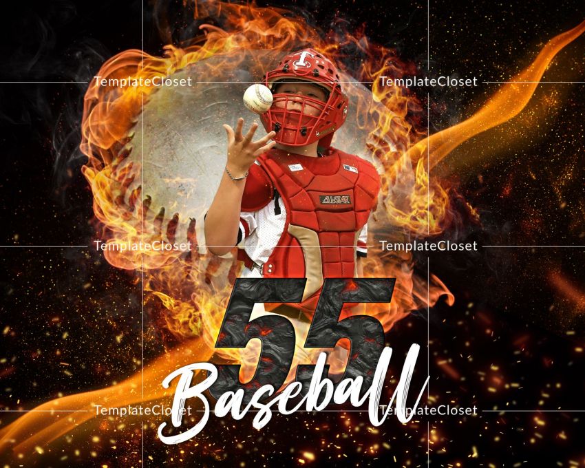 Baseball Lightening Power Sports Photography Poster
