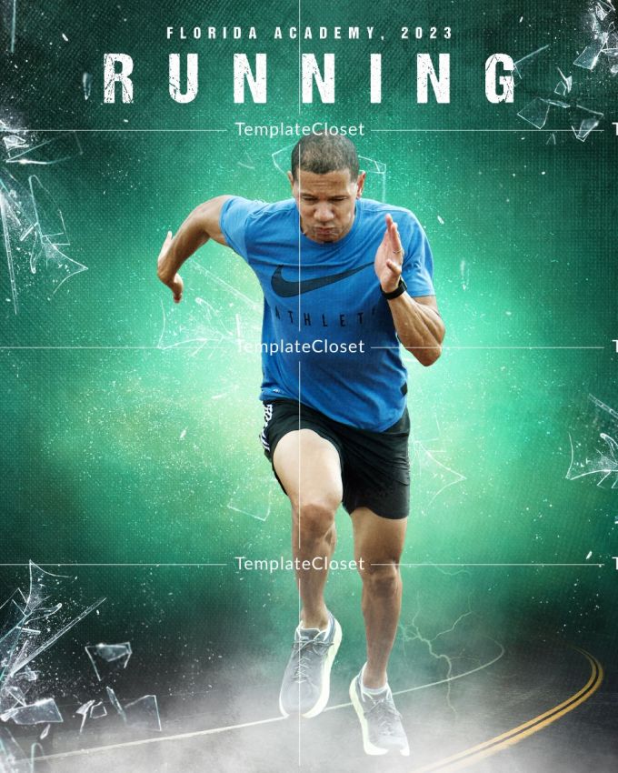 Senior Thunder Running Sports Photo Template