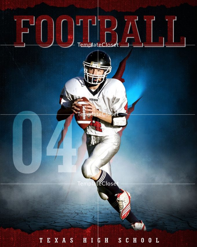 Football Sports Fully Customized Layered Photoshop Template