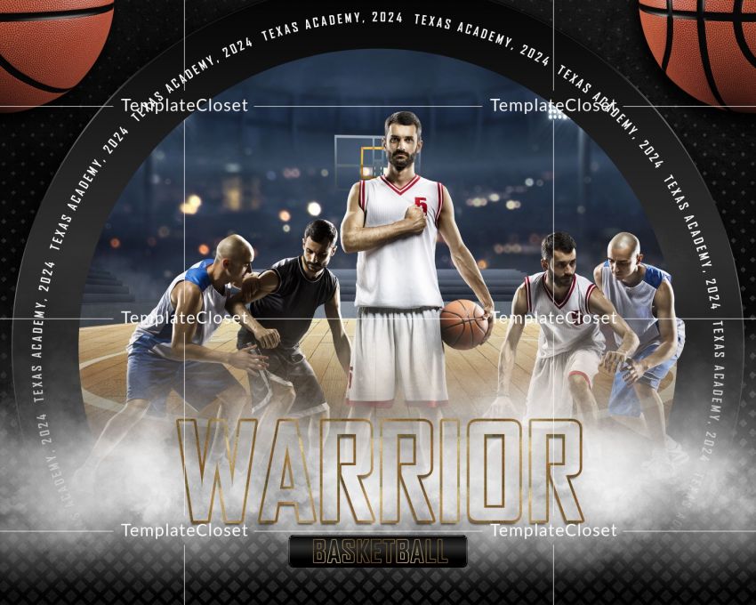 Basketball Print Ready Photoshop Layered Card