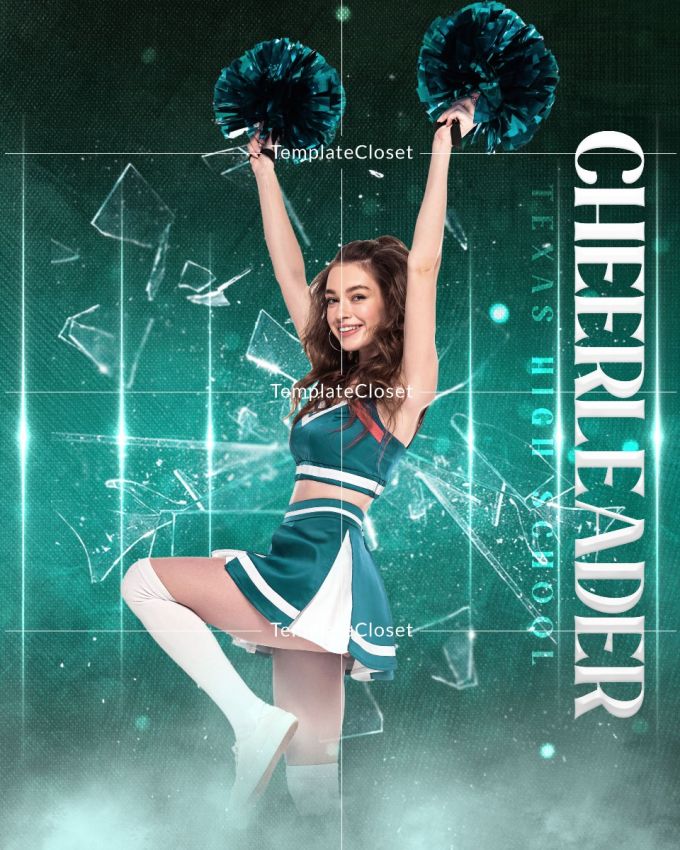 Cheerleader Sports Photoshop Template