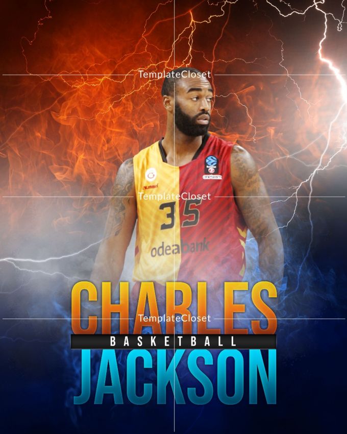 Basketball Print Ready Photoshop Layered Card