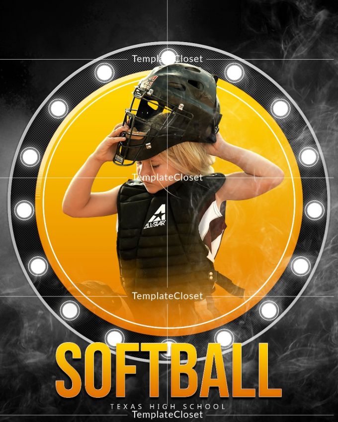 Softball - Customizable Sports Photoshop Template
