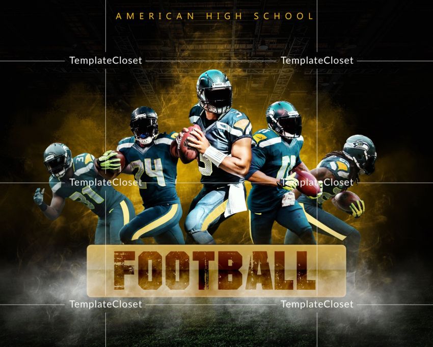 Football Sports Fully Customized Layered Photoshop Template