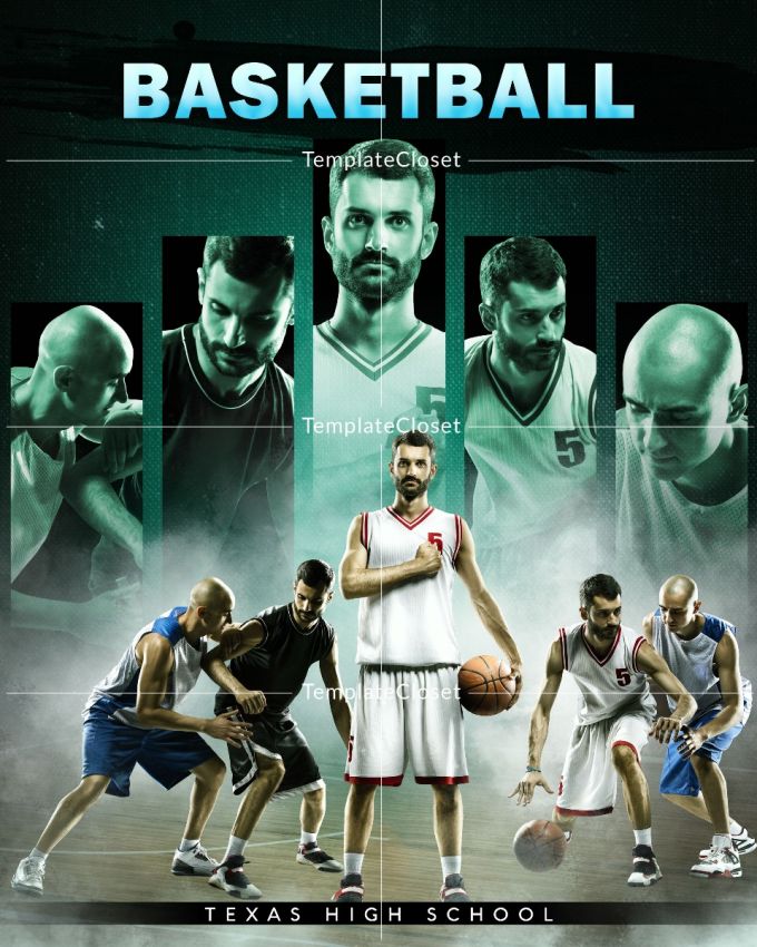 Basketball Print Ready Photoshop Layered Card