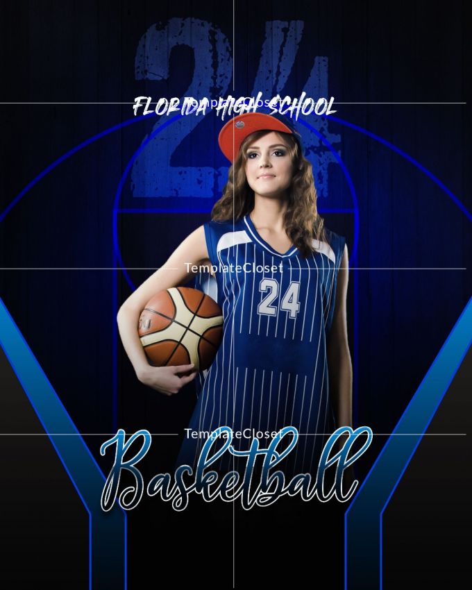 Basketball Print Ready Photoshop Layered Card