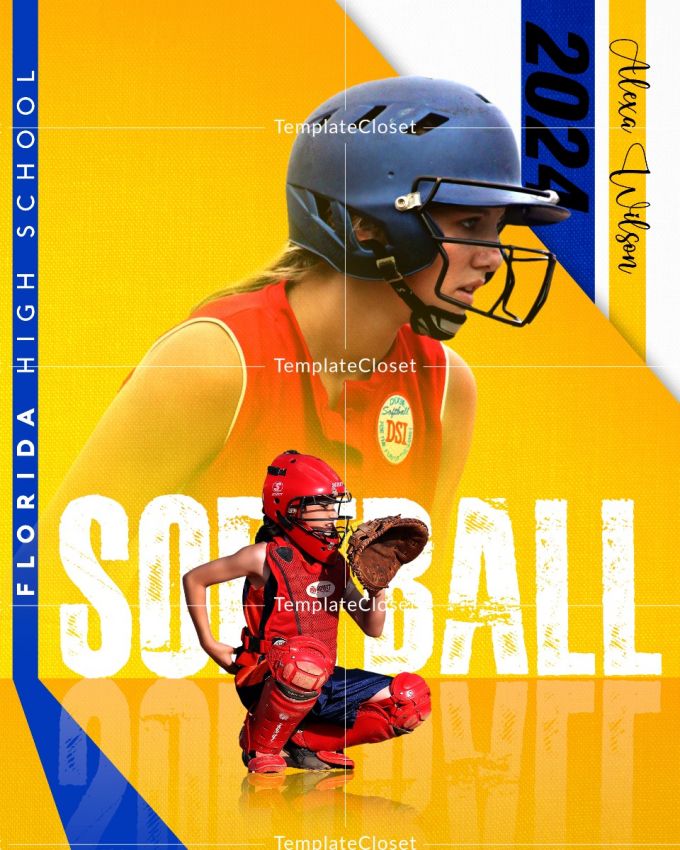 Softball - Customizable Sports Photoshop Template